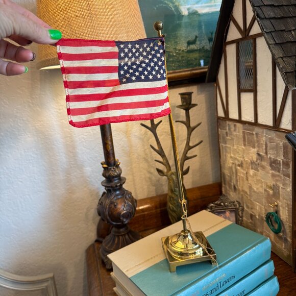 Vintage | Accents | Vintage American Desk Flag Solid Brass | Poshmark
